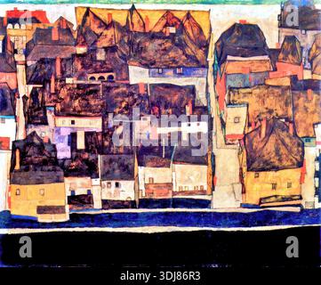Landscape at Krumau, 1916 painting by Egon Schiele Stock Vector Image & Art - Alamy