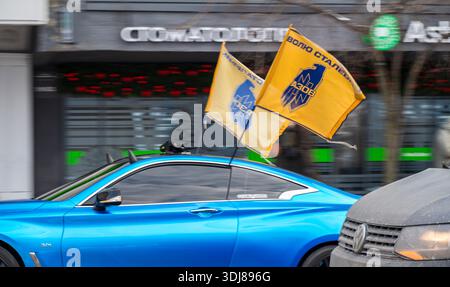 Kyiv, Ukraine - 25th January,2026: Young Ukrainian women holding ...