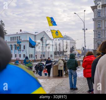 Kyiv, Ukraine - 25th January,2026: Woman in car holds Return Azov sign ...