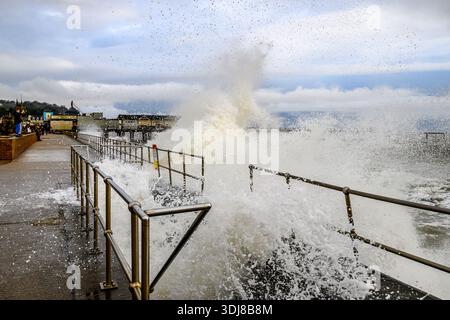 Teignmouth, UK. 25 Jan 2026. Storm Ingrid continues to batter the ...