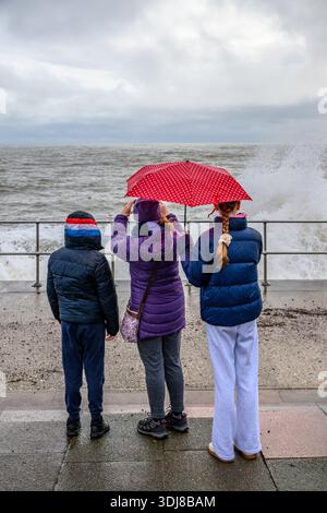 Teignmouth, UK. 25 Jan 2026. Storm Ingrid continues to batter the ...