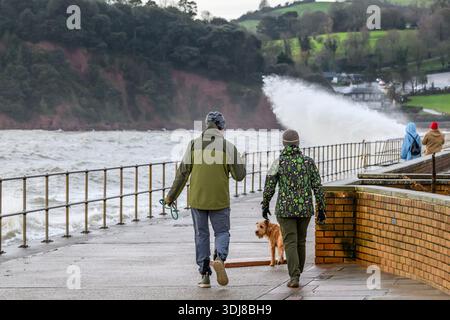 Teignmouth, UK. 25 Jan 2026. Storm Ingrid continues to batter the ...