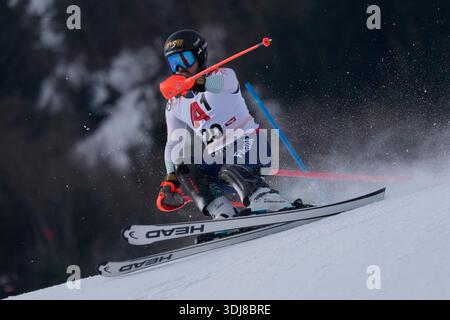 KITZBUEHEL, AUSTRIA - JANUARY 25: Albert Popov of Bulgaria during the ...