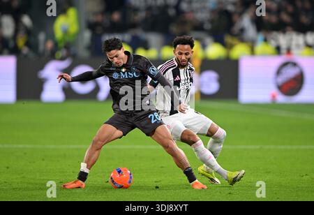 Antonio Vergara of SSC Napoli and Lloyd Kelly of Juventus FC during the ...