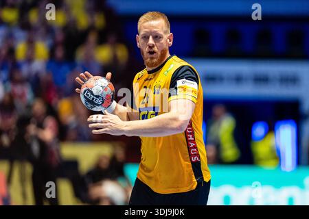 Malmo, Sweden. 25th of January, 2026. Bjarki Mar Elisson (8) of Iceland ...