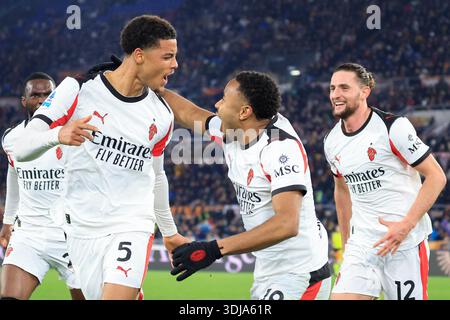 Koni De Winter of AC Milan goal celebrations during AS Roma vs AC Milan ...