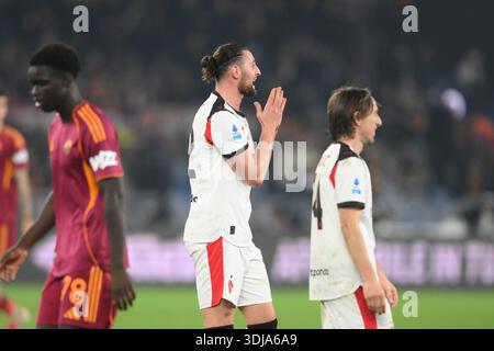Olimpico Stadium, Rome, Italy - Adrien Rabiot of AC Milan shows his ...