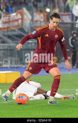 Rome, Italy, 25 January, 2026. Zeki Celik, of Roma, in action during ...