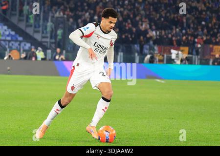 Rome, Italy, 25 January, 2026. Matias Soule', left, of Roma, in action ...