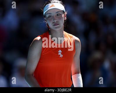Melbourne, Australia. 26th Jan, 2026. China's Xinyu Wangduring a Women ...