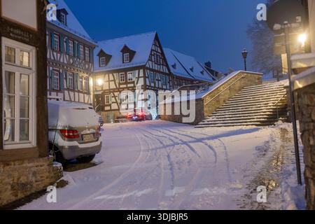 Oberursel Im Taunus, Germany. 26th Jan, 2026. The half-timbered houses ...