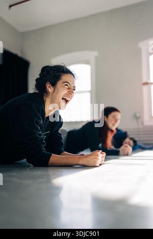 Sporty women planking during fitness class Stock Photo - Alamy