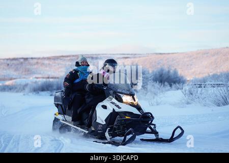Sammolasbeaska 20260126. Princess Ingrid Alexandra drives a snowmobile ...
