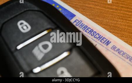 ILLUSTRATION - 26 January 2026, Saxony, Dresden: A driver's license ...