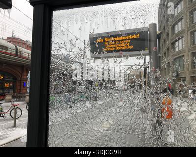 26 January 2026, Berlin: A streetcar stands on the tracks. Due to the ...