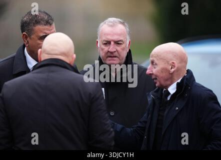 Kevin Ratcliffe following the funeral service for Terry Yorath at the ...