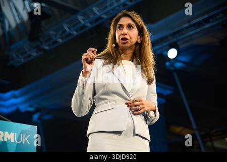 London, UK. 26 Jan 2026. Suella Braverman at a Reform UK Press ...