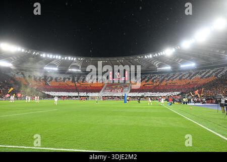 Olimpico Stadium, Rome, Italy - The choreography displayed by Roma fans ...
