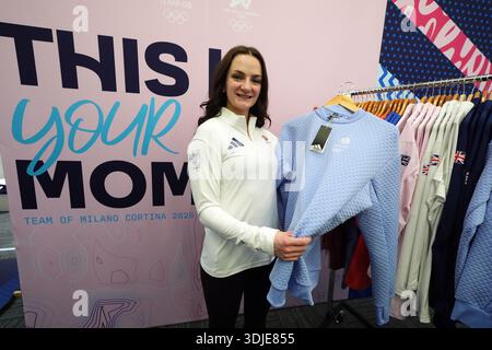Curler Rebecca Morrison during a Team GB kitting out session for Milano ...
