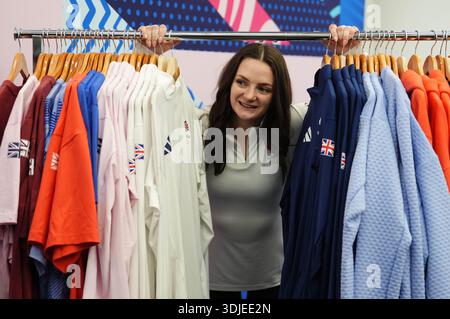 Curler Rebecca Morrison during a Team GB kitting out session for Milano ...