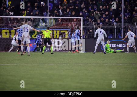 goal and exultation of Kamate Issiaka (Inter U23) during Calcio Lecco ...