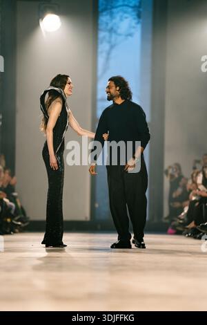 Coco Rocha And Indian Designer Rahul Mishra the runway durinh the Rahul ...