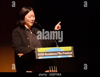 Kim Yutani speaks during the intro the "Give Me The Ball!" Premiere ...