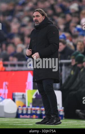 Leeds United manager Daniel Farke during the Everton v Leeds United ...
