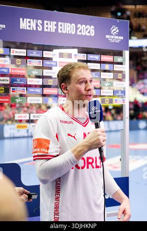 Herning, Denmark. 26th, January 2026. Handball fans of Denmark seen on ...