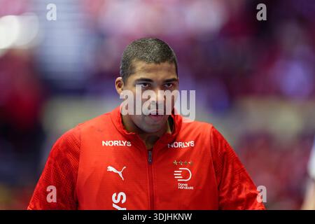 Herning, Denmark. 26th, January 2026. Jannik Kohlbacher (80) of Germany ...