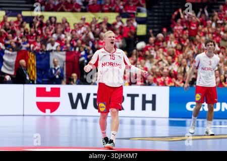 Herning, Denmark. 26th, January 2026. Magnus Saugstrup (15) of Denmark ...