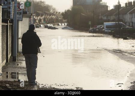 Dublin, Ireland - 27th January 2026: A fire brigade truck on a road in ...
