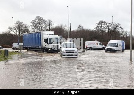 A350, Poole Uk- 27th January 2026. Storm Chandra Batters the south ...
