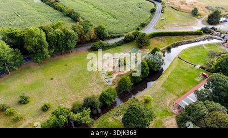 Aerial view of Calbourne Water Mill & Rural Museum, Isle of White Stock ...