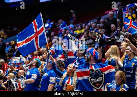 Malmo, Sweden. 27th of January, 2026. Odinn Rikhardsson (2) of Iceland ...