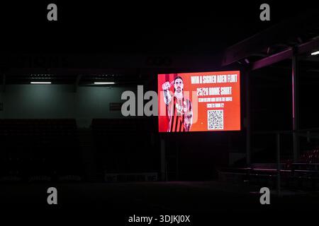 A general view at the ground showing signage ahead of kick off during ...