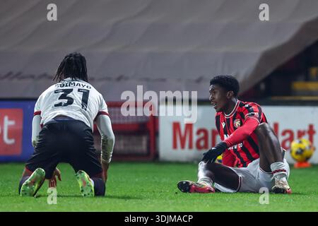 11, Aaron Loupalo-Bi of Walsall FC waits for the corner to be taken ...