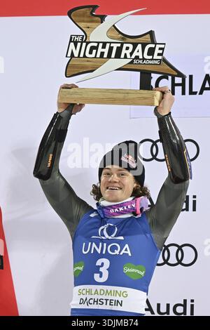 SCHLADMING, AUSTRIA - JANUARY 27: second place Lucas Pinheiro Braathen ...