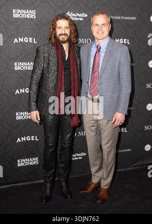 Jonathan Roumie and Neil Harmon attend premiere of Angel Studios’ movie ...