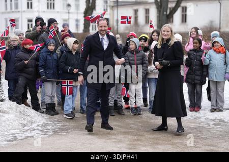 Fredrikstad 20260128. Crown Prince Haakon and Crown Princess Mette ...
