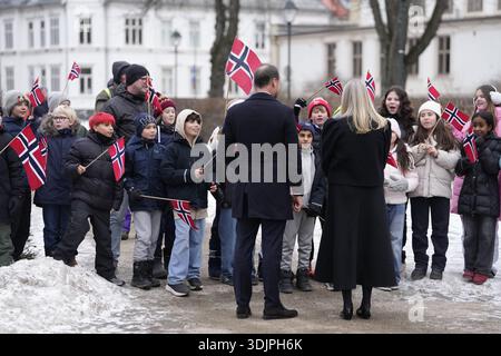 Fredrikstad 20260128. Crown Prince Haakon and Crown Princess Mette ...