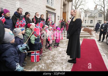 Fredrikstad 20260128. Crown Prince Haakon and Crown Princess Mette ...