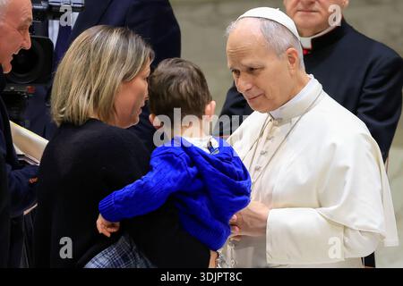 Vatican CIty, Vatican, 28 January, 2026. Pope Leo XIV attends his ...