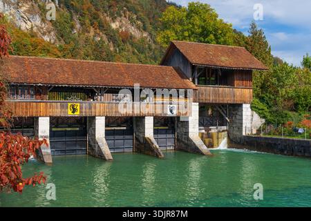 Scenic autumn view of the Aare river in Switzerland Stock Photo - Alamy