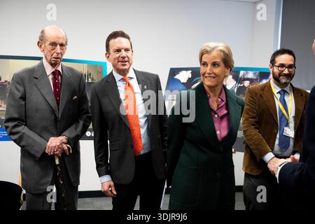 The Duke of Kent during a visit to the Surrey Space Centre in Guildford ...