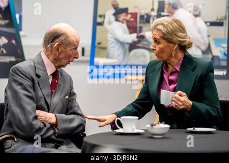 The Duke of Kent during a visit to the Surrey Space Centre in Guildford ...