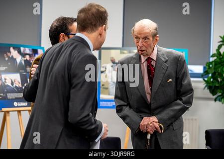 The Duke of Kent during a visit to the Surrey Space Centre in Guildford ...