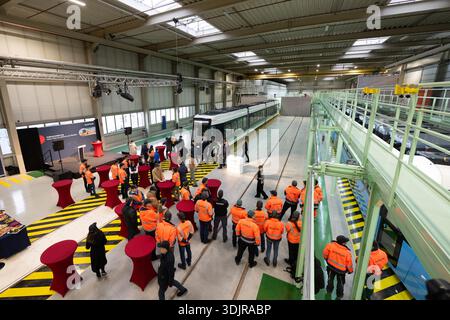 28 January 2026, Saxony, Bautzen: A sign with the inscription "Alstom ...