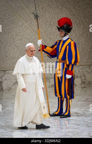 Pope Leo XIV arrives for his weekly general audience in the Paul VI ...