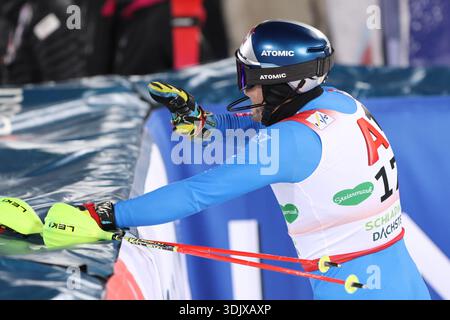 SCHLADMING, AUSTRIA - JANUARY 28: Celebrating, happy Winner ...